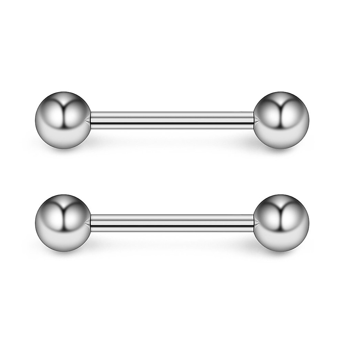 Ruifan Mix Color 316L Stainless Steel Nipple Shield Barbell Ring Bar Body Piercing 16G 16mm 12PCS