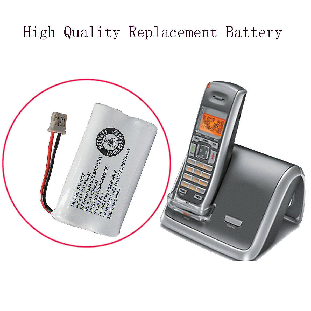 GEILIENERGY BT-1007 Cordless Phone Battery Compatible with Uniden BT1007 BT904 BT-904 BT1015 BT-1015 BBTY0651101 BBTY0460001 BBTY0510001 BBTY0624001 BBTY0700001 HHR-P506 HHR-P506A(3-Pack)