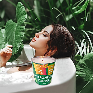 Patio Citronella Candles Outdoor, 4 Packs Natural Soy Wax Fly Off Candles for Summer Porch Home Outside Camping Picnic,120 Hours Burn