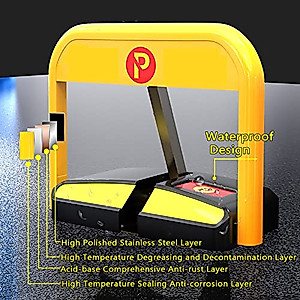 BEESOM Parking Space Lock Folding Parking Barrier, Automatic Remote Controlled Parking Post, 50M Parking Space Lock for Home, Business, Office & Commercial