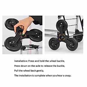 Shopping Trolley,Foldable Shopping Cart 6 Wheels Climbing Trolly/Aluminum Alloy/Waterproof Shopping Bag/Collapsible Push Pull Carts 55L (Size : 6 Wheels)