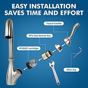 RP50587 Cartridge Compatible with Delta DST Single Handle, Replacement for Kitchen & lavatory Single Handle Faucet Valve