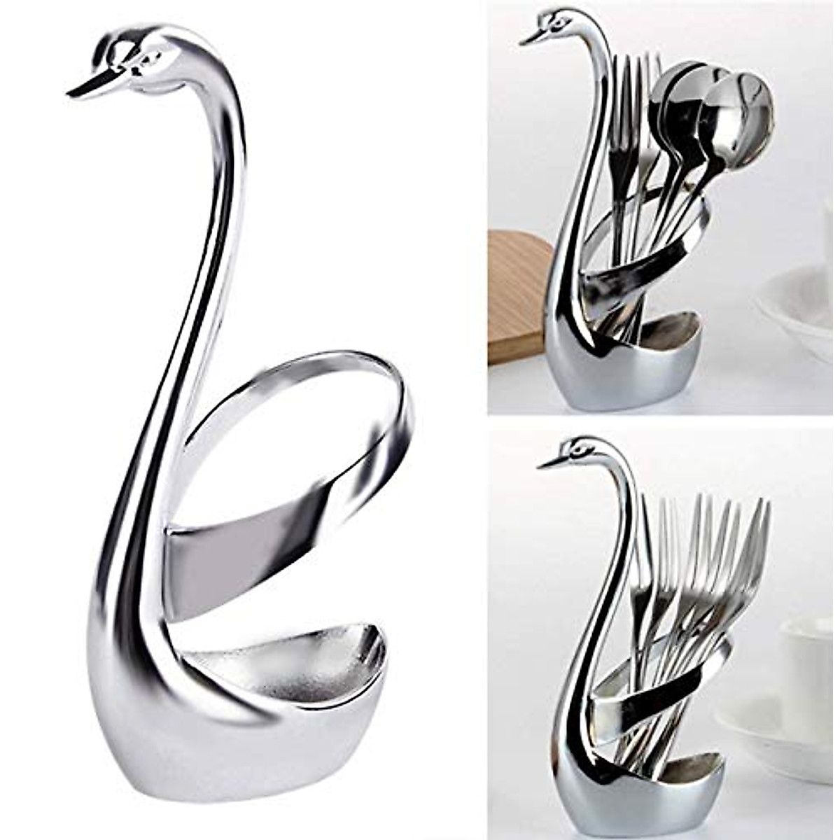 Amicc Stainless Steel Fork and Spoon Holder, Decoration Tableware Set