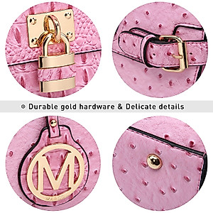 MKP Women Fashion Satchel Handbag Purse with Matching Wristlet Wallet Set 2pcs (Pink)