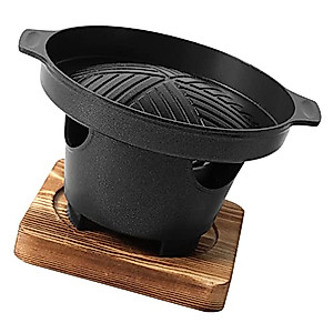 Happyyami 1Set Grill Charcoal Korean BBQ Metal Roasting Rack japanese plate Baking Tool turkey roasting rack Baking Oven Roasting Oven Food Carbon Furnace camping stove aluminum Ham barbecue