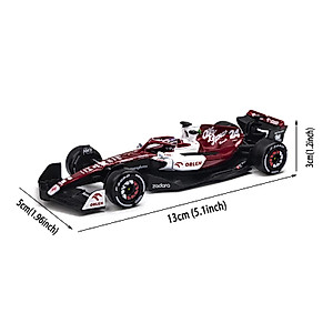 HTLNUZD Bburago 1:43 2022 F1Alfa C42 Champion #24 Guanyu Zhou 1/43 C42 #24 F1Romeo Racing Team Static Alloy Car Die Cast Model Collectible Gift (Hardcove F1 Alfa C42 #24)