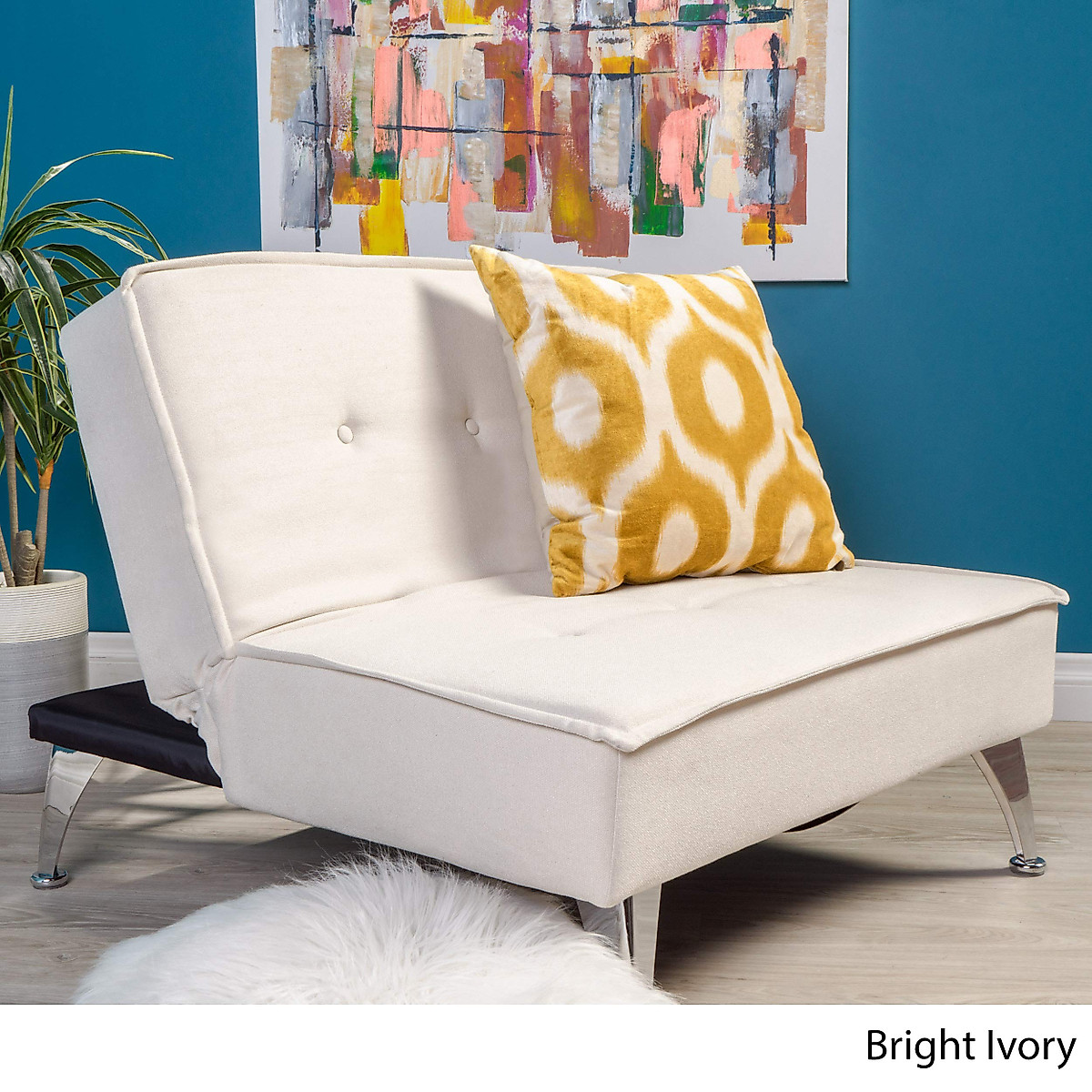 Christopher Knight Home Gemma Fabric Sofa Bed, Ivory, Dimensions: 37.00”D x 36.25”W x 29.00”H