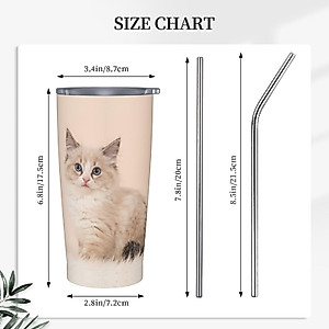 generic Personalized Coffee Tumbler with Picture, Text, Logo Custom 20oz Stainless Steel Tumbler Cup with Lid and Straw Customized Gifts for Christmas Birthday Anniversary