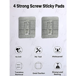 Shower Caddy Shelf Basket with 4 Hooks,Adhesive Shower Shelf for Inside Shower,2 Pack Bathroom Shower Organizer for Tile Walls,No Drilling Rustproof Shower Rack for Bathroom Toilet Kitchen