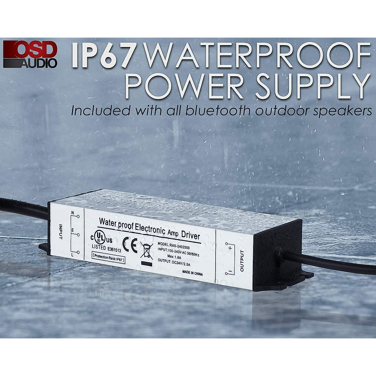 OSD Audio 6.5" Wireless Bluetooth Outdoor Patio Speaker Architectural Stereo Pair Black BTP650 Long Range