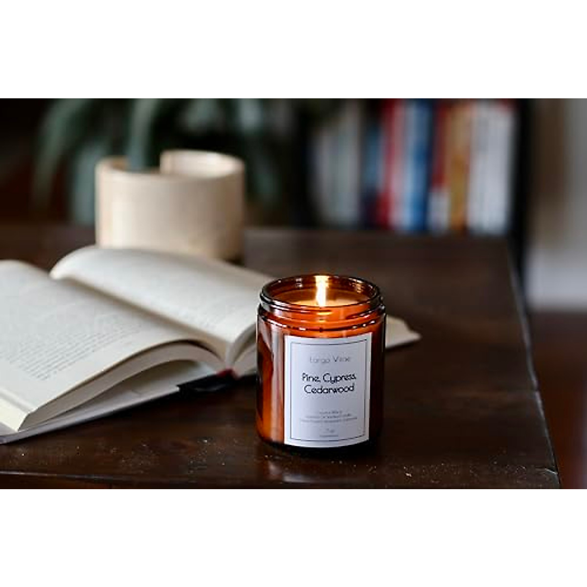 All-Natural Pine, Cypress, Cedarwood Aromatherapy Essential Oil Candle, Safe for People and Pets, Made with Pure Sustainable Organic Vegan Coconut Wax, Allergy Friendly, Non Toxic, Zero Waste