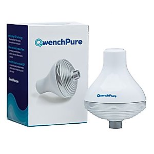 Shower Filter :: High Output :: with advanced Carbon Free Technology Uses 100% KDF-55 Material (8 oz.) to Safely Remove Chlorine & Other Contaminants Hot or Cold by QwenchPure