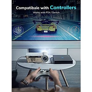 YEHUA Mini Projector with WiFi and Bluetooth,4k Portable Projector HD 1080P and 200" Screen Supported, LED Outdoor Movie Projector with Remote,Compatible with iOS,Android,HDMI,VGA,AV,2 USB Interface