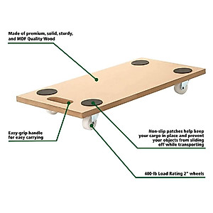 Factorduty Pack of 2 23 X 12 Rectangle Wood Platform Dolly Dollies Furniture Dolly Mover Carrier Dolly Cart 400-LB Load Rating 2 Inch Wheel