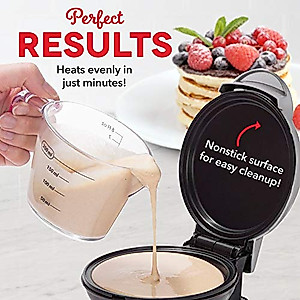 Dash DMS001SL Mini Maker Electric Round Griddle + Included Recipe Book, Silver & DMW001RD Machine for Individual, Paninis, Hash Browns, & other Mini waffle maker, 4 inch, Red