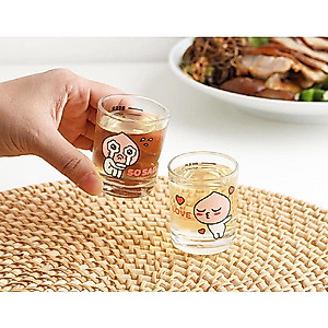 Kakao Soju Glass, Kakao Shot Glass, Soju Shot Glasses korean, Soju Glasses Set of 4 (2oz/60ml)