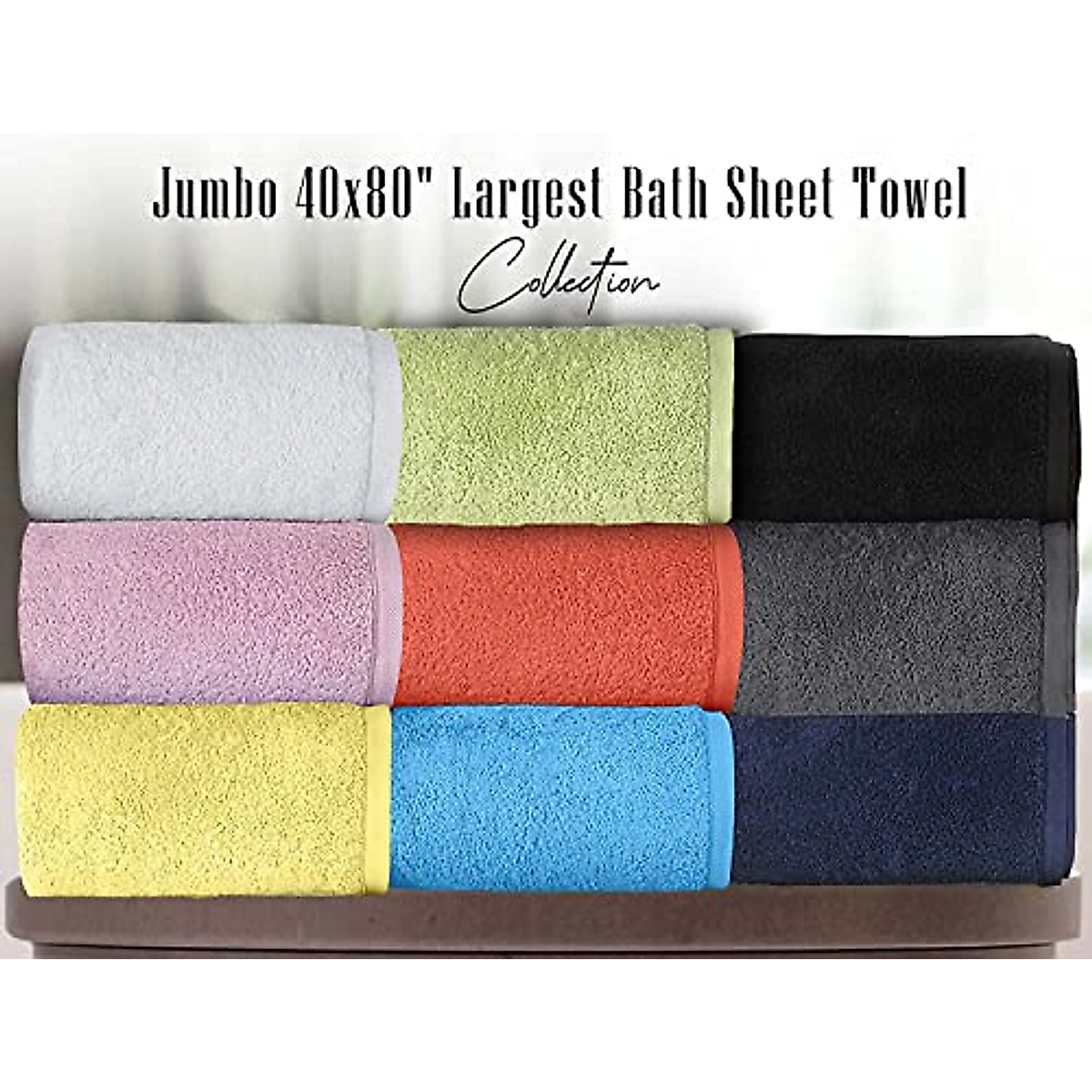 NINE WEST Oversized Luxury Terry Bath Sheet, Soft & Plush 40x80 Inch Extra Large Jumbo Bath Towels, 100% Turkish Cotton (Orange)