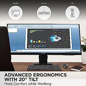 ViewSonic VA3456-MHDJ 34 Inch 21:9 Ultrawide WQHD 1440p IPS Monitor with FreeSync (Renewed)