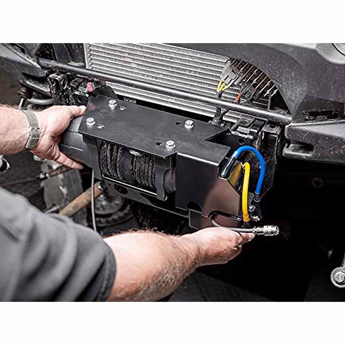 SuperATV 4500 LB Winch Compatible with 2021+ Yamaha Wolverine RMAX 2 / RMAX 4 | Ready-Fit Winch | 1.3 HP Motor | Preassembled and Wired | 50 Foot Remote Range | 3/16" Steel | 166:1 Gear Ratio