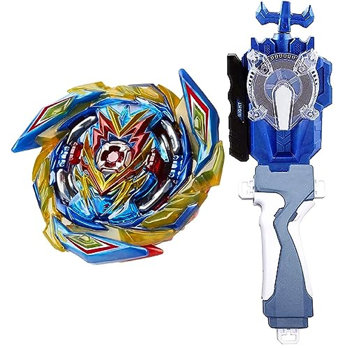 Bey Gyro(B-163) + Left&Right Sparking String Launcher Battle Bey Burst Set, Battling Top, Stickers & Launchers Set, Boys Kids Birthday Party Idea