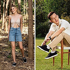 Andoze Natural Sneakers | Men & Women Shoes | Lightweight & Comfortable Lace ups | Eco Friendly, Fashion & Casual Footwear with Extra Laces - Fearless Black