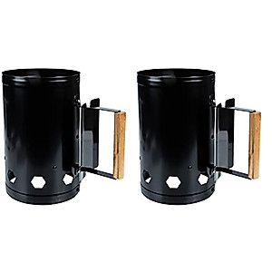 DOITOOL 2pcs Kindling Grill Bucket Fireplace Cubes Chimney Can Trigger Barbecue Black and Outdoor Barrel for Igniting Burner Fast Briquettes Lighter Picnic Lump Cooking Hardwood Camping