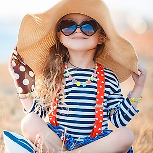 BigOtters Little Girls Necklace Bracelet, 3 Sets Lovely Colorful Beads Toddler Necklaces for Girls, Play Jewelry for Toddlers 2-4