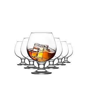 lav Brandy Snifters Set of 6 - Cognac Glasses 13.25 Oz - Brandy Glasses for Spirits - Clear Drinking Glass Snifters - Short Beer Tasting Glasses,Father's Day Gift - Made in Europe