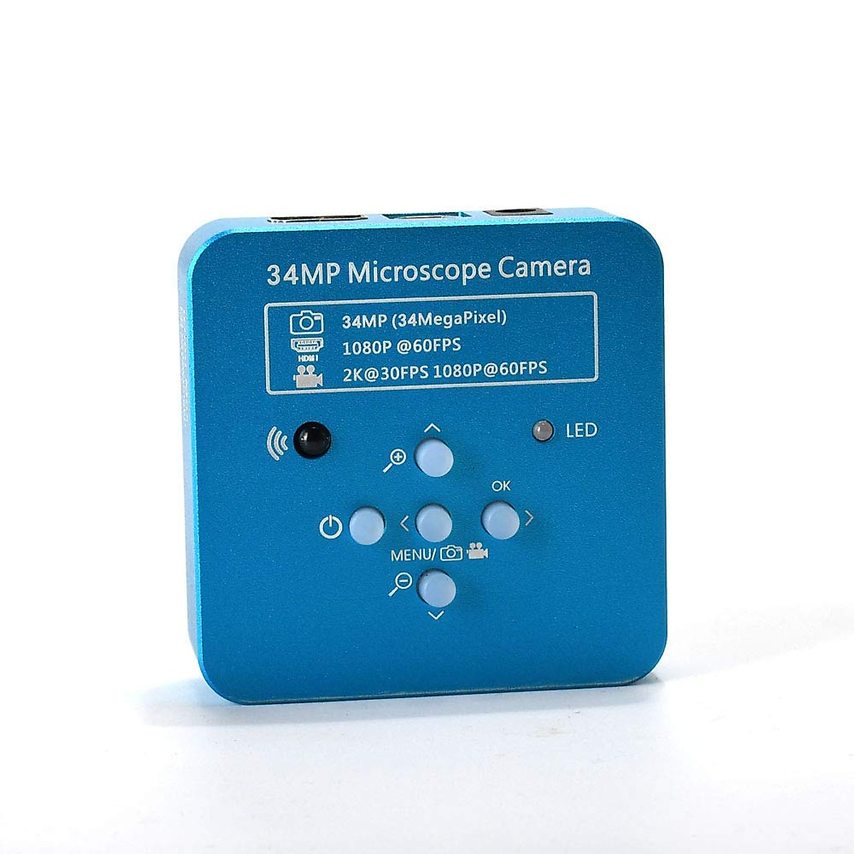 HAYEAR 34MP 2K 1080P 60FPS Full HD HDMI USB Electronic Digital Video Soldering Microscope Camera Magnifier +150X Zoom C-Mount Lens + Adjustable Illumination for Cell Phone PCB Repairing Portable