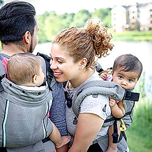 TwinGo Carrier - Air Model - Classic Black - Great for All Seasons - Breathable Mesh - Fully Adjustable Tandem or 2 Single Baby Carrier for Men, Woman, Twins and Babies 10-45 lbs