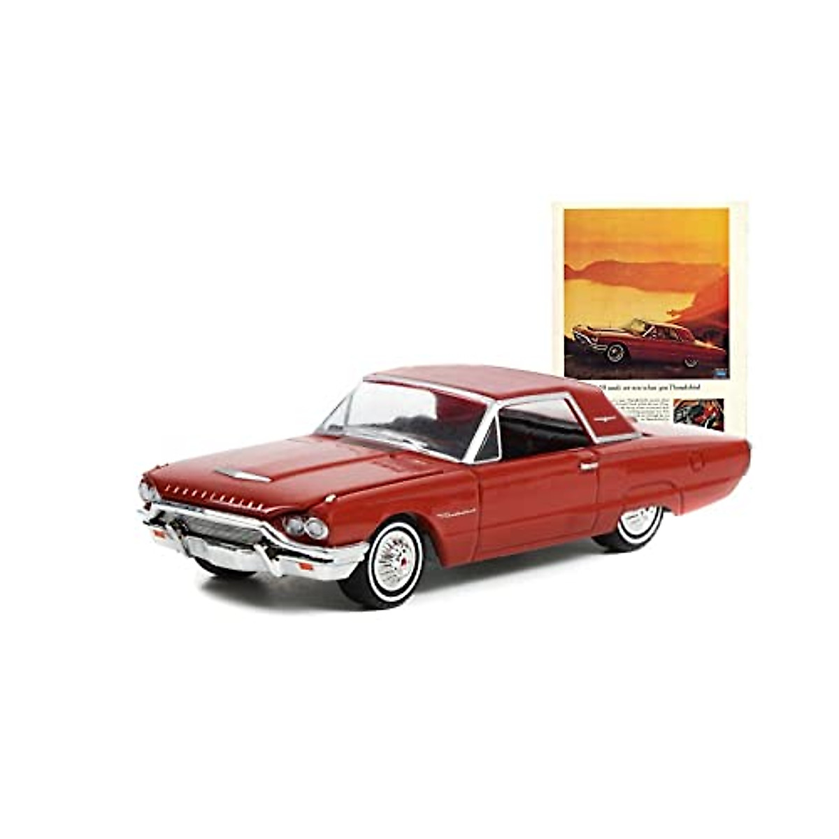 1964 Ford Thunderbird, Red - Greenlight 39100B/48-1/64 Scale Diecast Model Toy Car