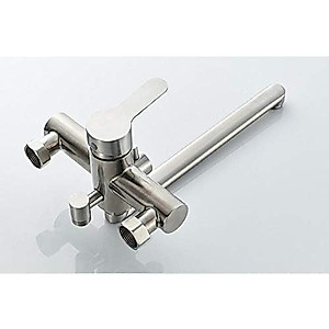 TECKI Kitchen Taps Bath Shower Faucets Set Bathtub Faucet Water Mixer Crane Tap With Hand Shower Stainless Steel Bathroom Faucets