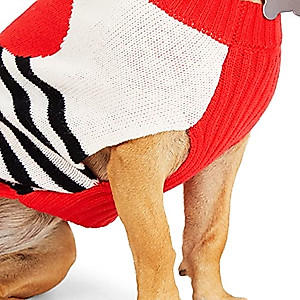 Petco Brand - YOULY Valentine's Day Stripe Heart Dog Sweater, Small, Off-White