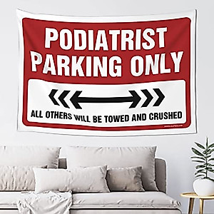 Man Cave Rules Podiatrist Parking Only Tapestry Space Decor Vintage Decor (Size : 75X100CM)