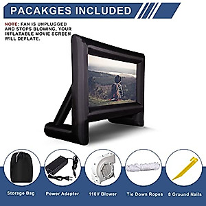 OUTTOY 16 Feet Inflatable Projector Screens, Inflatable Movie Screen Outdoor Blow Up Movie Screens Supports Front and Rear Projection