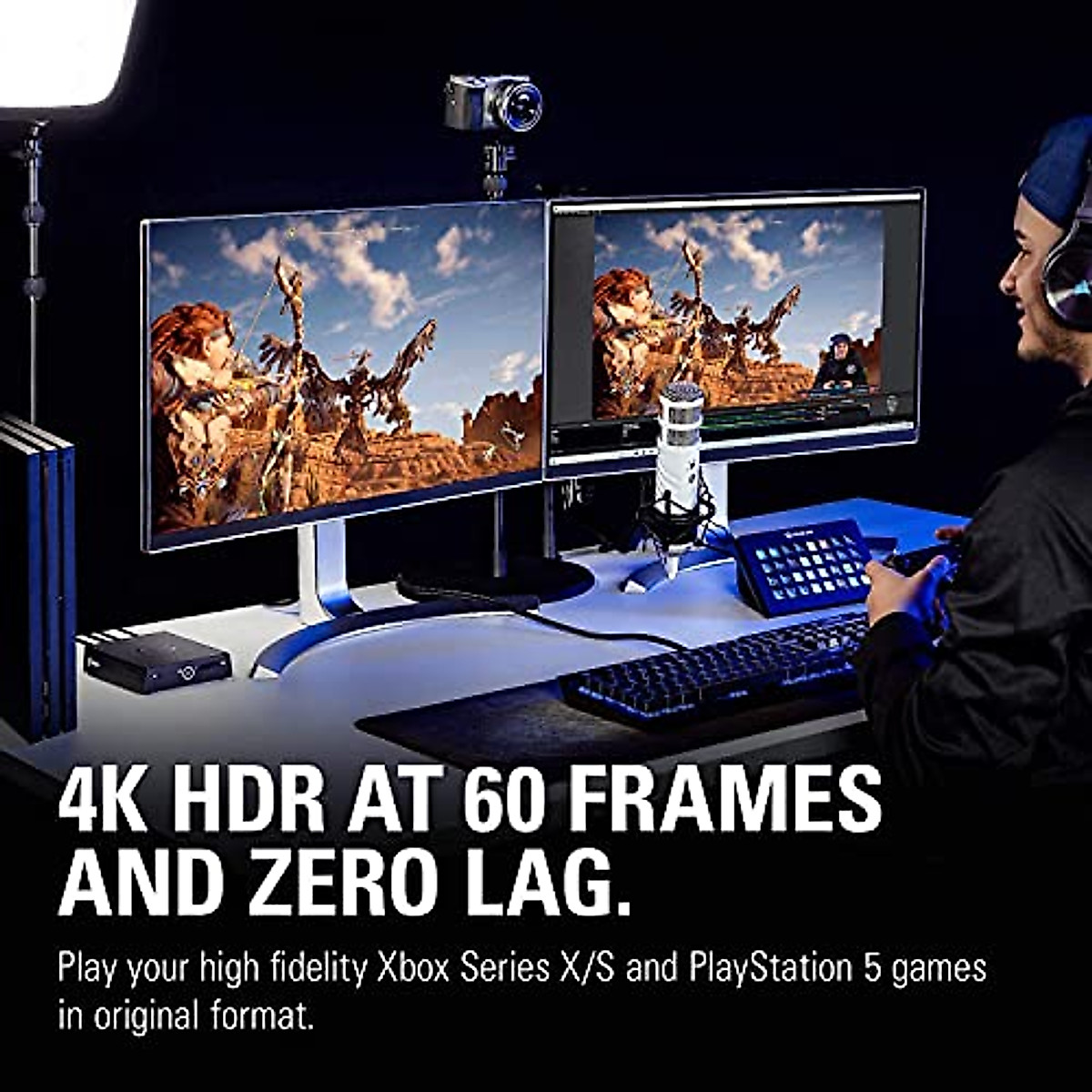 Elgato 4K60 S+, External Capture Card, Record in 4K60 HDR10 with ultra-low latency to PC or SD Card on PS5/PS4, Xbox Series X/S, Xbox One X/S, in OBS and other broadcasting software, for Windows