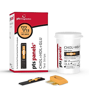 CardioRisk Panel TOTAL+HDL+GLU Cardio Chek Test Strips (15 strips); PTS Panels #2412 for Cholesterol