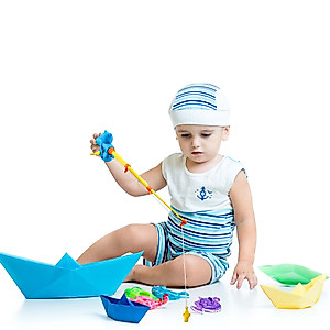 Trounistro 9 Pack Magnetic Fishing Toy Pole Magnet Fishing Rods Fishing Bath Toy Game Fishing Rod for Magnetic Fishing Games for Kindergarten Preschool Boys Girls