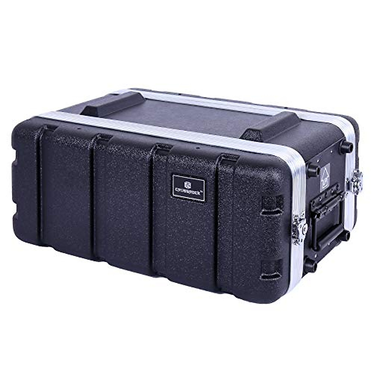 Crossrock Stackable 4U Rack Case, Strong Molded with Heavy Duty Hardware, Shallow 9.5” Depth (CRA8604US)