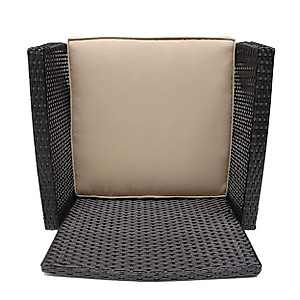 Christopher Knight Home Tori Outdoor Wicker Club Chairs (Set of 2), Brown and Tan