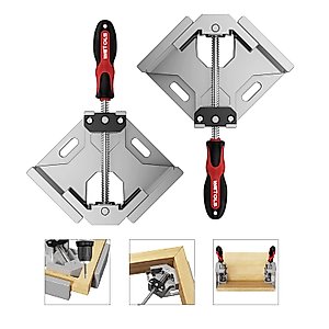 WETOLS Corner Clamp 1pcs 90 Degree Right Angle Clamp with Adjustable Aluminum Alloy Swing Jaw, Single Handle Clamps for Woodworking, Photo Framing, Gifts for Men Dad