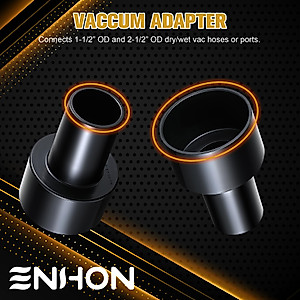 Enhon 2 Pcs Hose Adapter 2-1/2" OD To 1-1/2" OD Reducer, Vacuum Cleaner Hose Reducer for Dust Collection Accessories