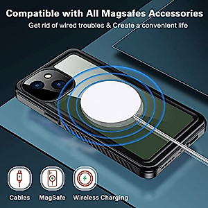 Pakuya Waterproof iPhone 13 Mini Case - Shockproof with Built-in Screen Protector, Heavy Duty Protection, Clear Sound, Black/Clear