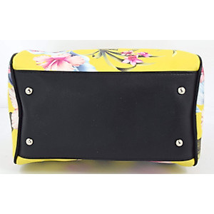 Liquor brand Aloha Hawaiian Luau Hawaiian hibiscus print Round Purse Handbag (Yellow)