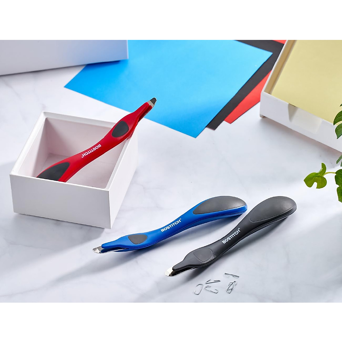 Bostitch Office Bostitch Professional Magnetic Easy Staple Remover Tool, 3 Pack, Black Blue and Red Colors Included, Staple Puller Stick for Office Home & School.