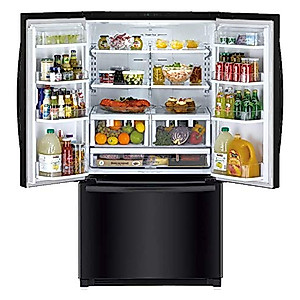 Winia WRFS26ABBD French Door Non-Dispenser Refrigerator, 26.1 Cu.Ft, Black