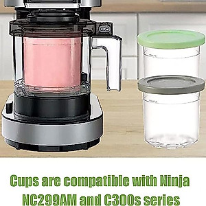 Creami Deluxe Pints, for Ninja Creami Deluxe Containers, Creami Deluxe Pints Reusable,Leaf-Proof Compatible NC301 NC300 NC299AMZ Series Ice Cream Maker
