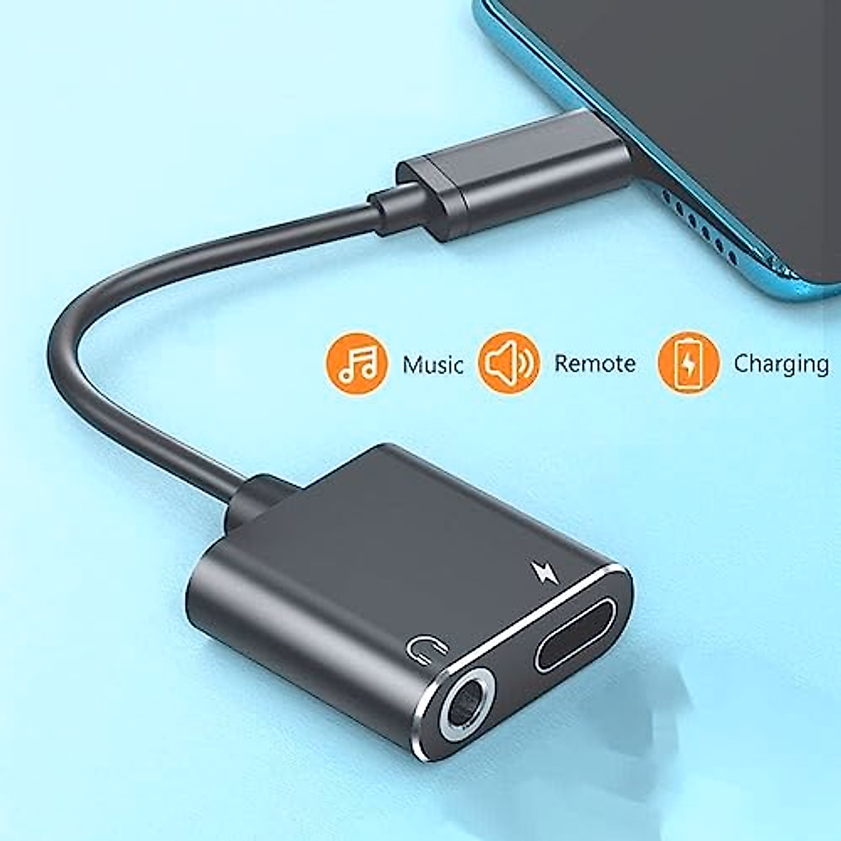 [Apple MFi Certified] 2 Pack Headphone Adapter for iPhone, 2 in 1 Lightning to 3.5mm AUX Audio + Charger Splitter Compatible with iPhone 14/13/12/11/XS/XR/iPad, Support Call+Music Control