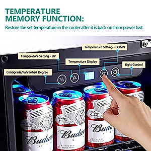 Kalamera 24 inch Beverage Refrigerator - 154 Cans Capacity Beverage Cooler- Fit Perfectly into 24" Space Built in Counter or Freestanding - for Soda, Water, Beer or Wine - For Kitchen, Bar or Office