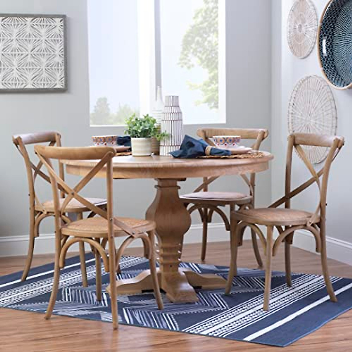 Powell Rustic Honey Natural Pedestal Round Top Sophia Dining Table